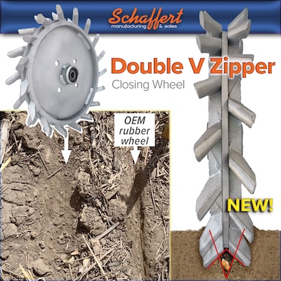NEW Double V Zipper Closing Wheels From Schaffert Mfg. Co